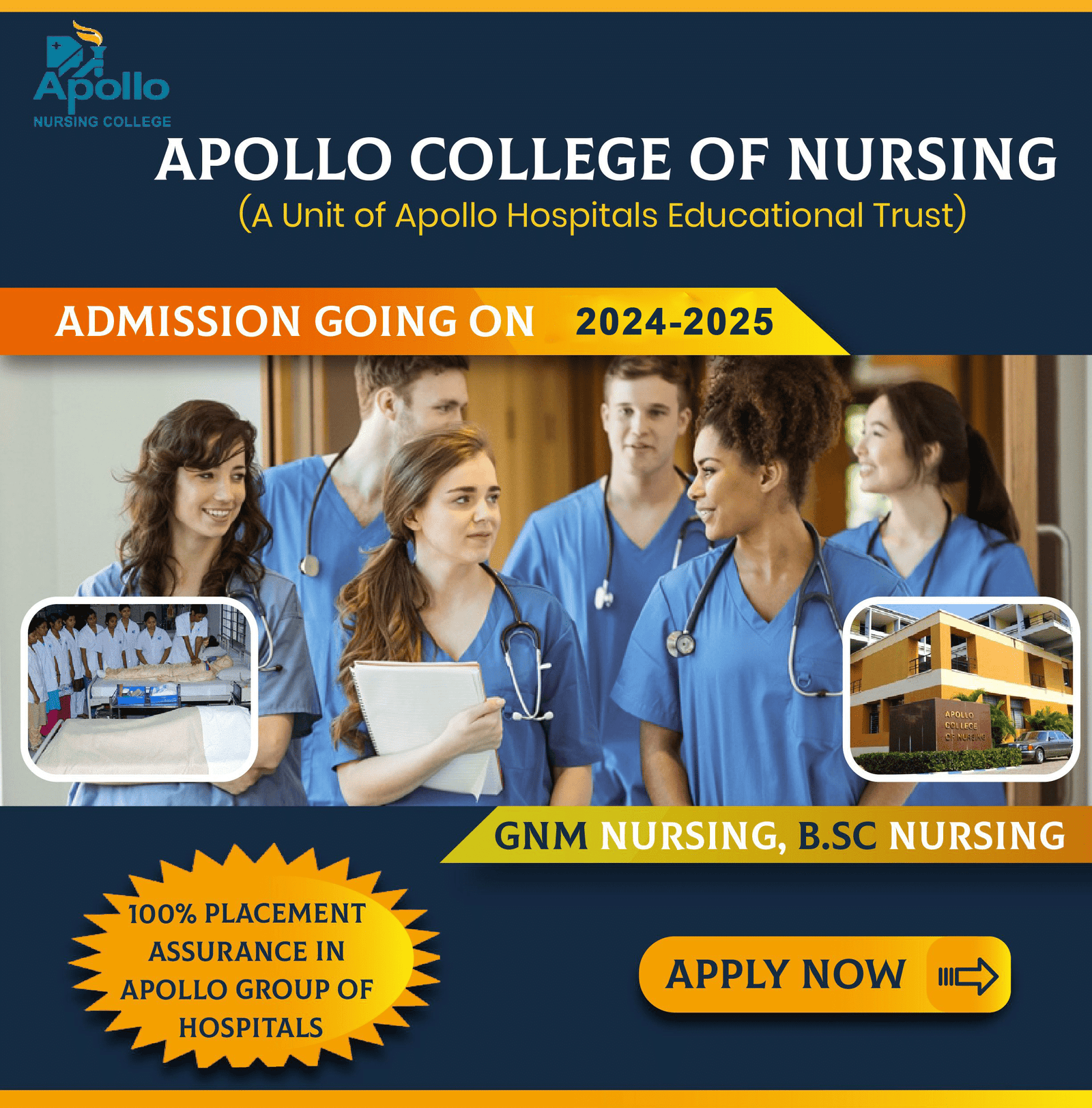 College admission 2024-25 - Apollo School and College of Nursing